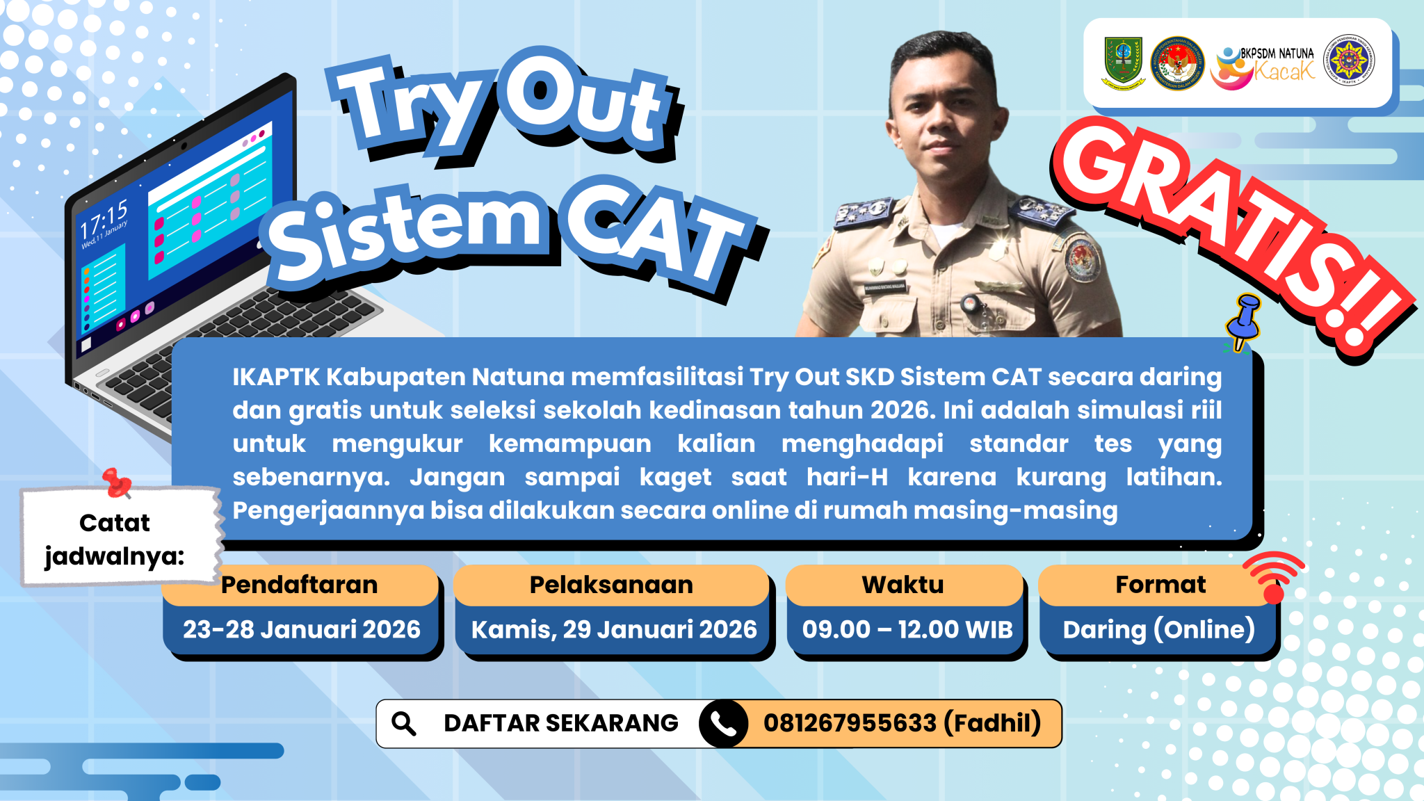IKAPTK Kabupaten Natuna Gelar Try Out IPDN 2026 Berbasis CAT, Terbuka ...